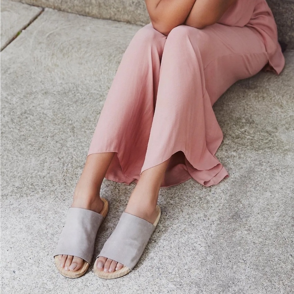 Free People Mainland Wood Clog Sandal Slides - Gem